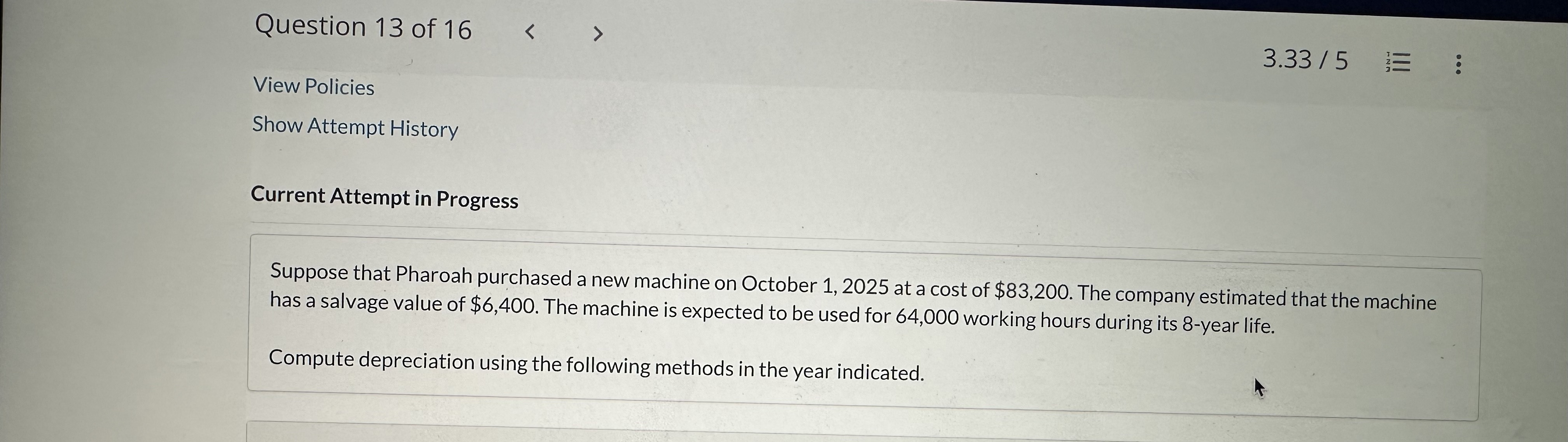Solved Suppose that Pharoah purchased a new machine on | Chegg.com
