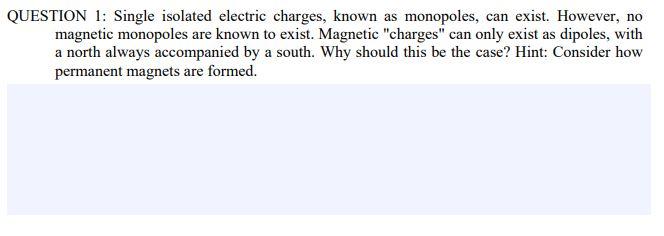 Solved QUESTION 1: Single isolated electric charges, known | Chegg.com