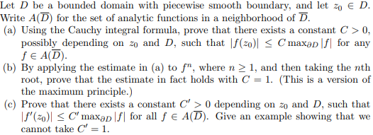 Solved Let D be a bounded domain with piecewise smooth | Chegg.com