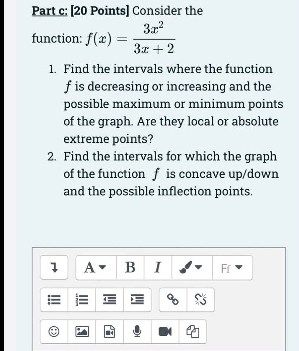 Solved Part c: [20 ﻿Points] ﻿Consider thefunction: | Chegg.com