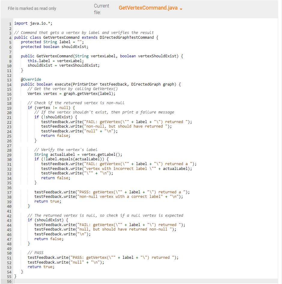 Solved marked as read only Current file: LabProgram.java // | Chegg.com