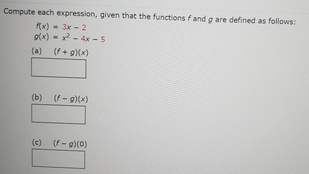 Solved Compute each expression, given that the functions | Chegg.com