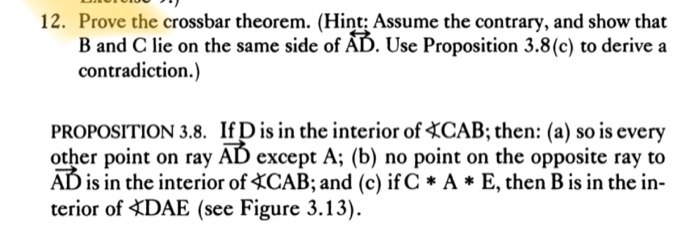 Solved 12. Prove the crossbar theorem. (Hint: Assume the | Chegg.com