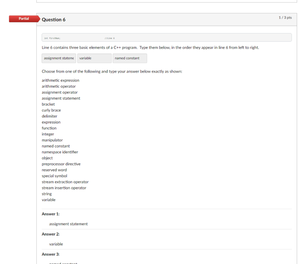 Solved Choose from one of the following and type your answer | Chegg.com