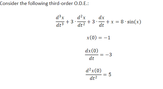 Solved Consider the following third-order O.D.E.: | Chegg.com