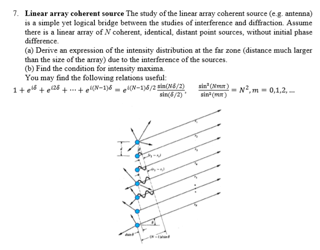7. Linear array coherent source The study of the | Chegg.com