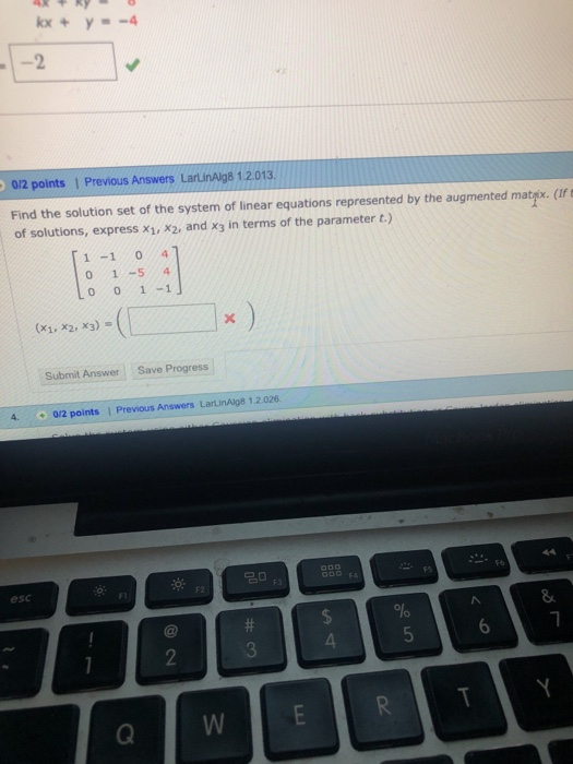 Solved find the solution set of the system of linear | Chegg.com