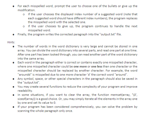Solved Q2 Spell Checker For User Input [30 ] [10 Bonus]