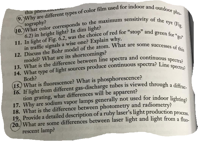 Solved this phenom 9. Why are different types of color film | Chegg.com