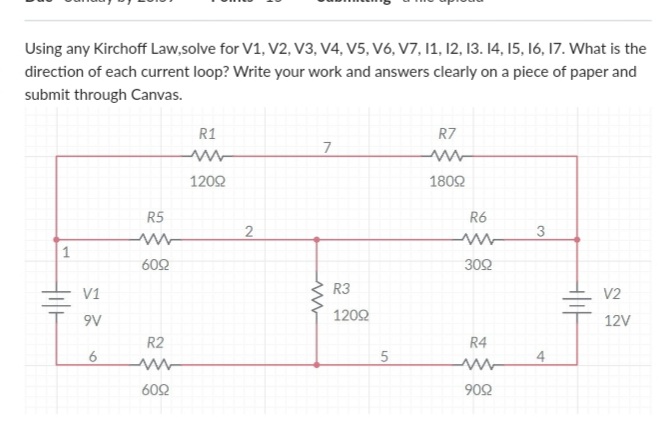 Solved Using any Kirchoff Law,solve for V1, V2, V3, V4, V5, | Chegg.com