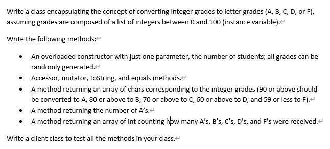 Solved Write a class encapsulating the concept of converting | Chegg.com