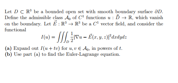 Solved Let D cR be a bounded open set with smooth boundary | Chegg.com