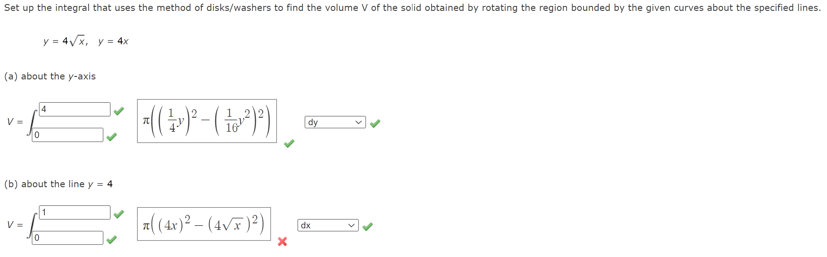 Solved Set up the integral that uses the method of | Chegg.com