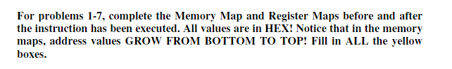 For problems 1-7, complete the Memory Map and | Chegg.com