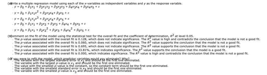 Solved (aWrite a multiple regression model using each of the | Chegg.com