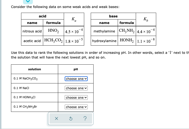 Solved Consider the following data on some weak acids and | Chegg.com