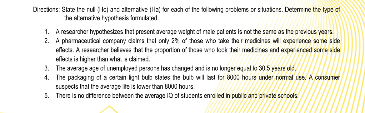 Solved Directions: State the null (Ho) and alternative (Ha) | Chegg.com