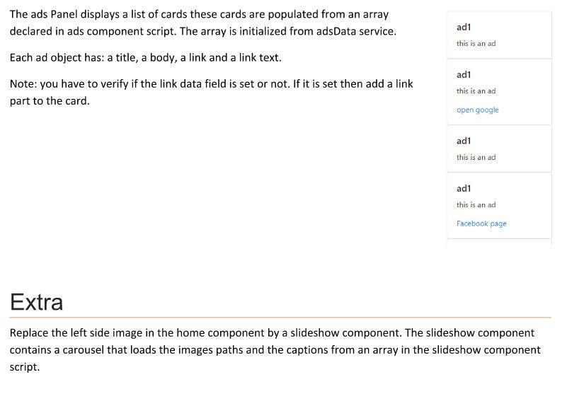 Solved Create an angular project with routing enabled and | Chegg.com
