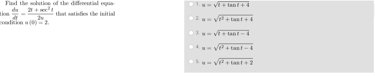 Solved Find the solution of the differential equa- 1. | Chegg.com