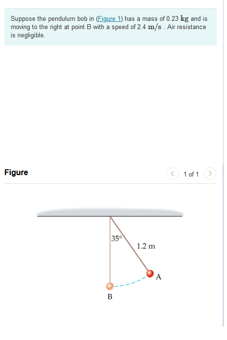 Solved What is the speed of the bob at point A? Express | Chegg.com