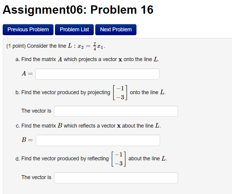 Solved Assignment06 Problem 16 Previous Problem Problem 