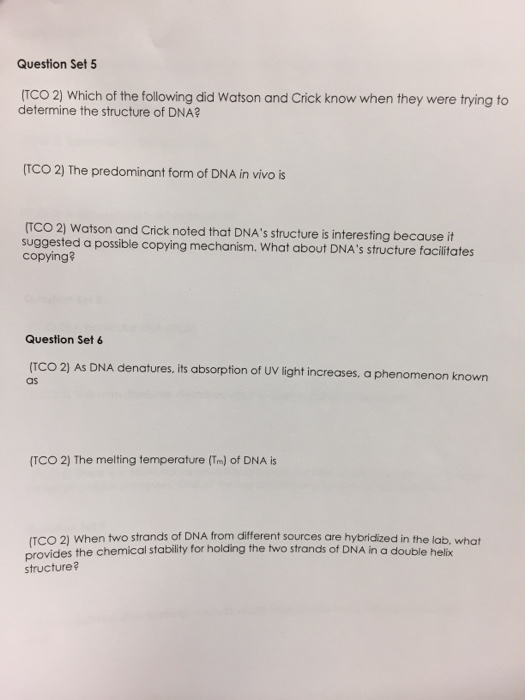 Solved Week TCO 1) The basic principles of genetics | Chegg.com