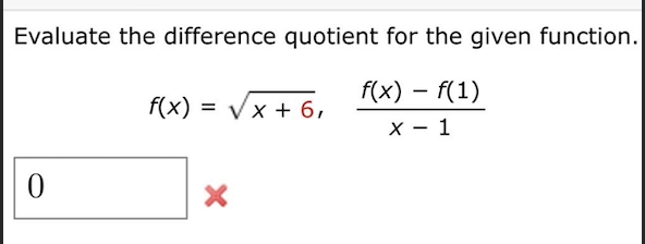 Solved Evaluate the difference quotient for the given | Chegg.com