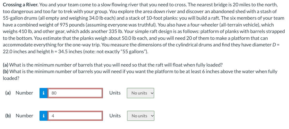 Solved Crossing a River. You and your team come to a slow | Chegg.com