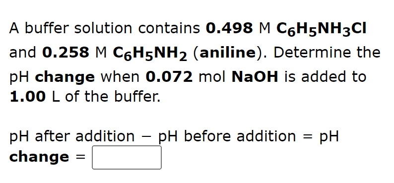 Solved A buffer solution contains 0.498 M C6H5NH3Cl and | Chegg.com
