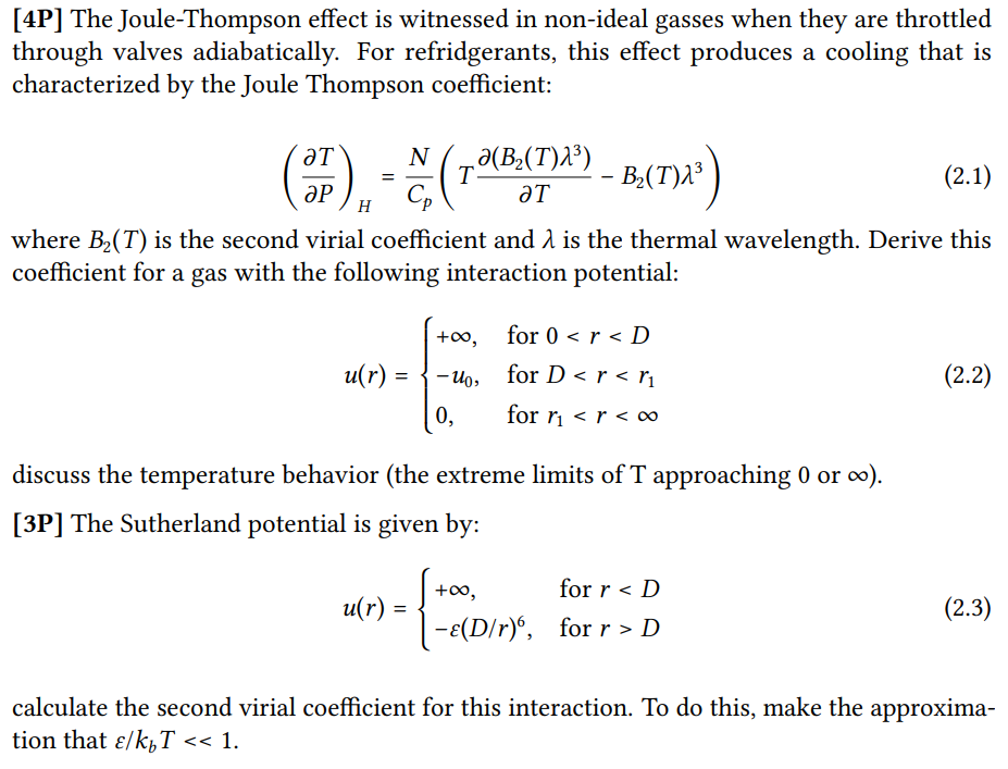 Solved [4P] The Joule-Thompson effect is witnessed in | Chegg.com