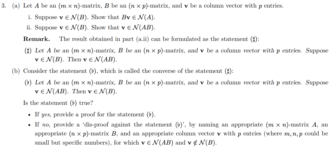 Solved 3. (a) Let A be an (m x n)-matrix, B be an (n x | Chegg.com