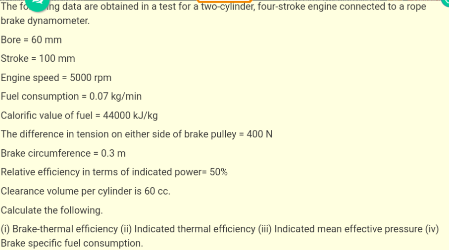 Solved The fo ing data are obtained in a test for a | Chegg.com