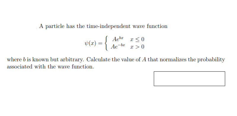 Solved A particle has the time-independent wave function | Chegg.com