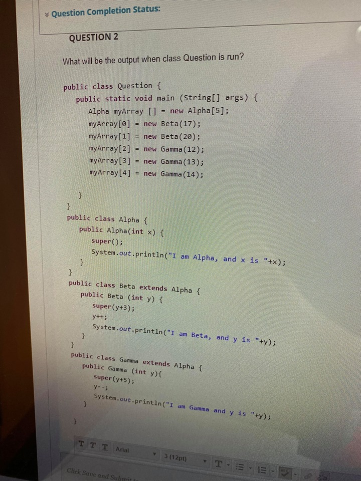 Solved Question Completion Status: QUESTION 2 What will be | Chegg.com
