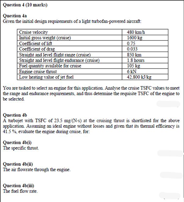 Solved Question 4a Given the initial design requirements of | Chegg.com