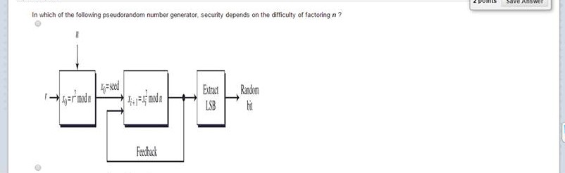 Solved Save ANSW In which of the following pseudorandom | Chegg.com