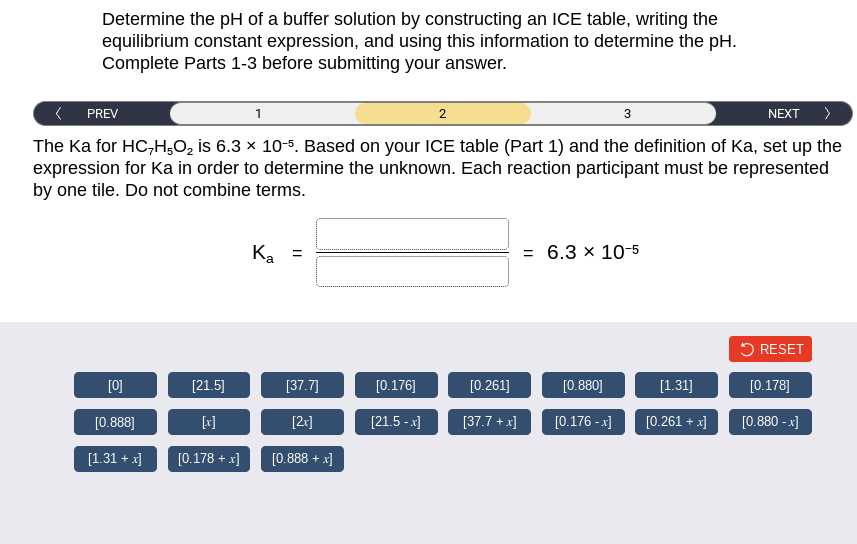 Solved Determine the pH of a buffer solution by constructing | Chegg.com