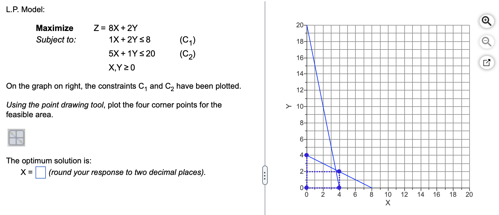 Solved The optimum solution is: X = ___ (round your | Chegg.com