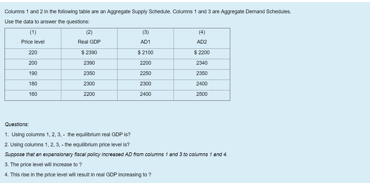 Solved Columns 1 and 2 in the following table are an | Chegg.com