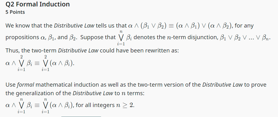 Solved 5 Points We know that the Distributive Law tells us | Chegg.com