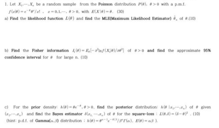 Solved Let x1,cdots,xn ﻿be a random sample from the Poisson | Chegg.com
