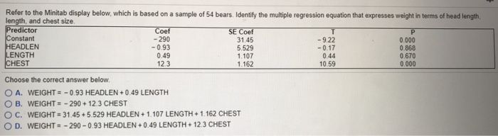 Solved Refer to the Minitab display below, which is based on | Chegg.com