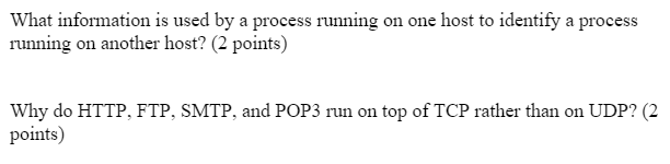 Solved What information is used by a process running on one | Chegg.com