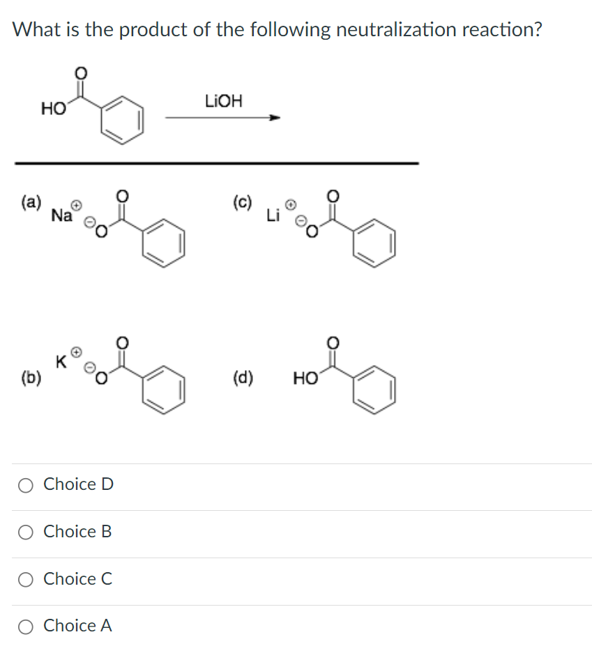 Solved What is the product of the following neutralization | Chegg.com