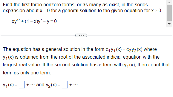 Solved Find the first three nonzero terms, or as many as | Chegg.com