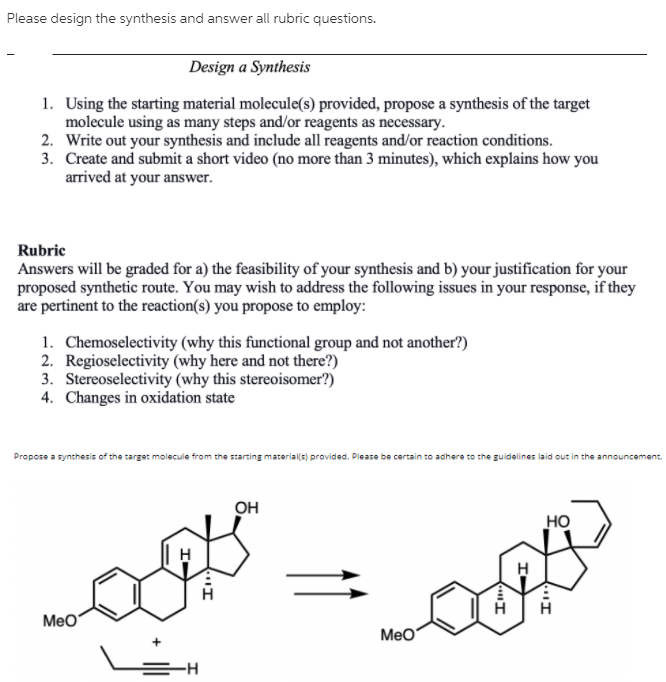 Solved Please design the synthesis and answer all rubric | Chegg.com