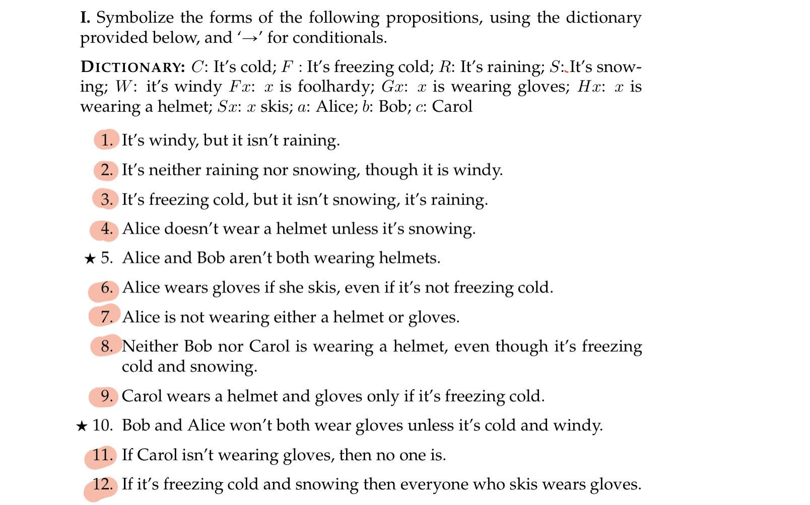 Solved I. Symbolize the forms of the following propositions, | Chegg.com