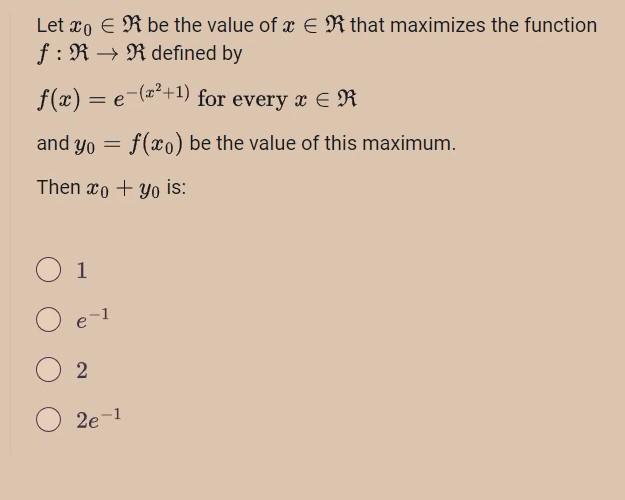 [Solved]: Let to ER be the value of x ER that maximizes th