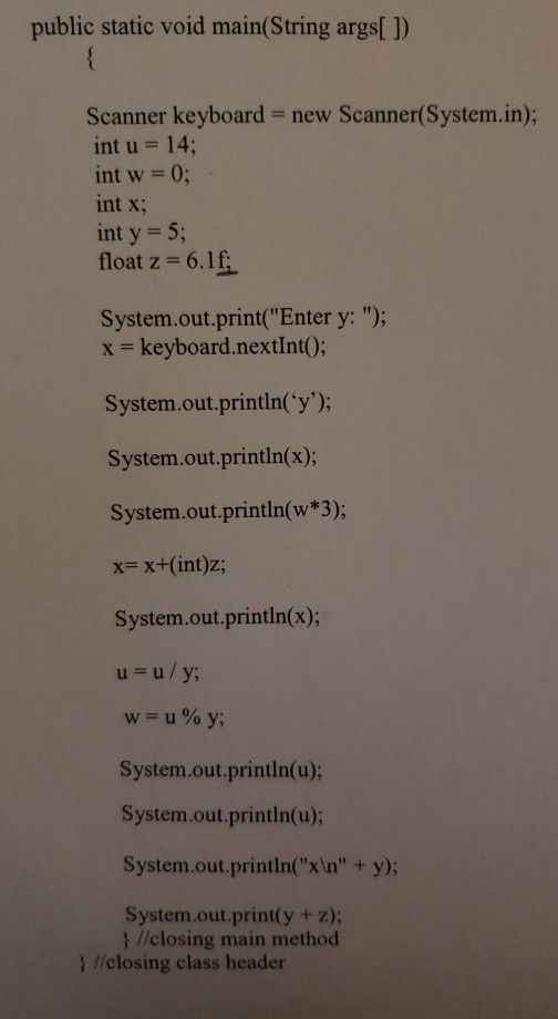 Solved public static void main(String args) Scanner keyboard | Chegg.com