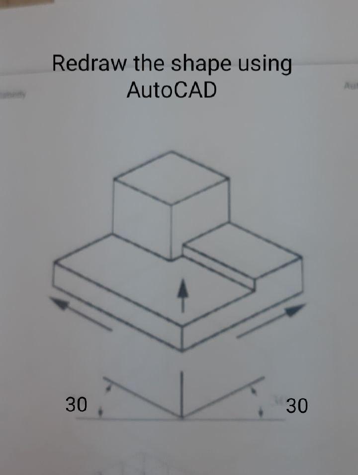 Solved Redraw the shape using AutoCAD 30 30 | Chegg.com